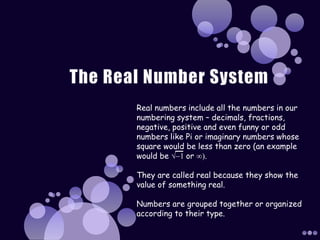Real numbers system | PPT