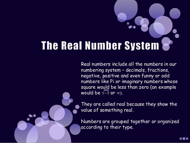 Real Numbers System