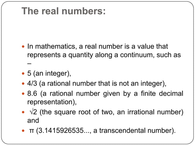 Real number system | PPTX