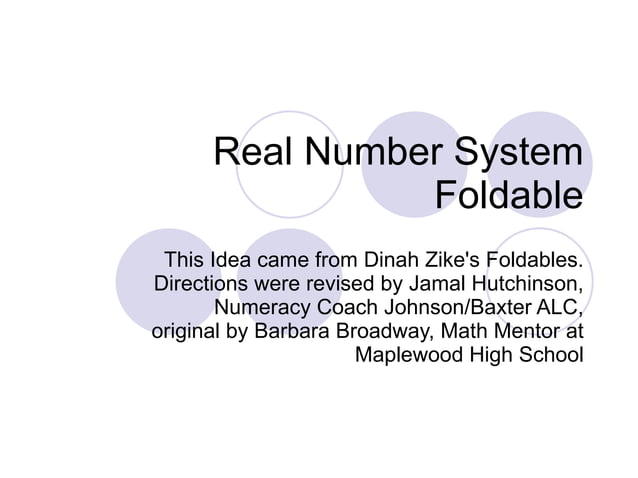 Real number system foldable | PPT