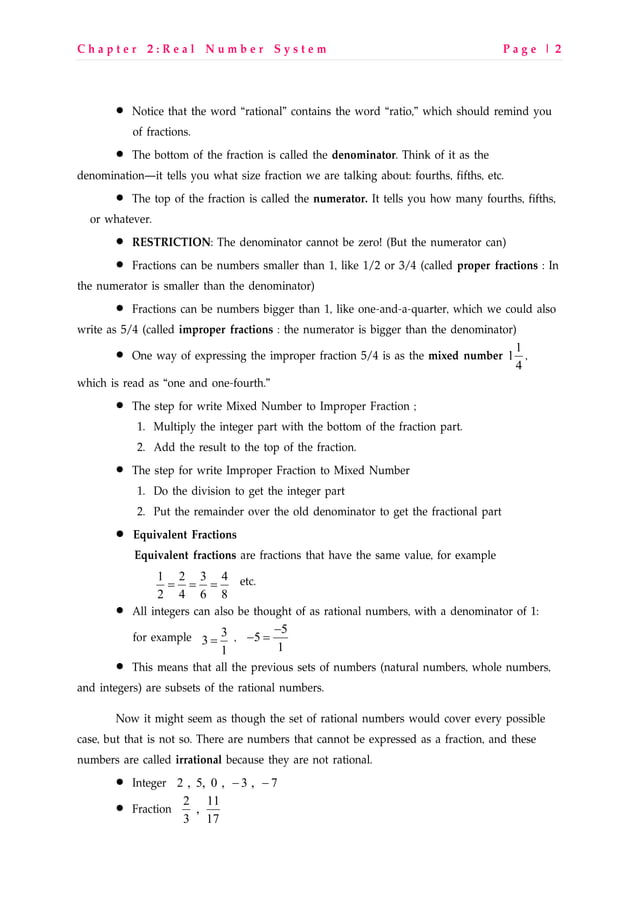 Real number system full | PDF