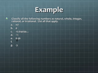 Realnumbersystems | PPT