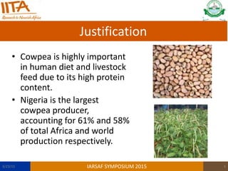 ] Genetic variability for Grain and fodder yield in cowpea [Vigna ...