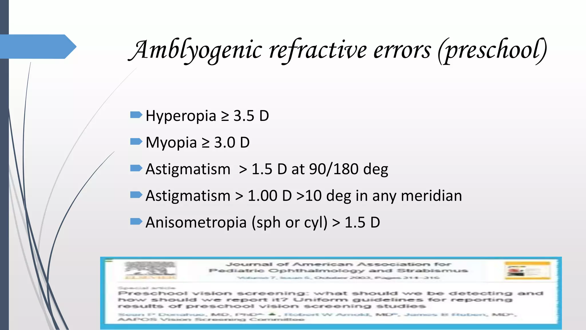 Real pediatric refraction and spectacle power prescription in ...