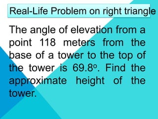 right triangles Application | PPTX