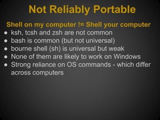 Real programmers use programming languages (Not shell scripts) | PPT