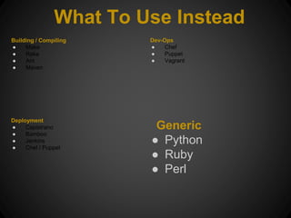 Real programmers use programming languages (Not shell scripts) | PPT
