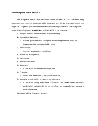 Real Property Gains Tax (RPGT) | DOCX