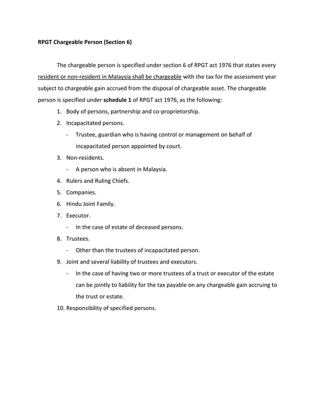 Real Property Gains Tax (RPGT) | DOCX