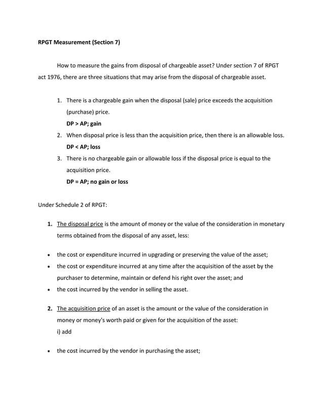 Real Property Gains Tax (RPGT) | DOCX
