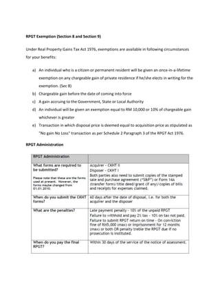 Real Property Gains Tax (RPGT) | DOCX