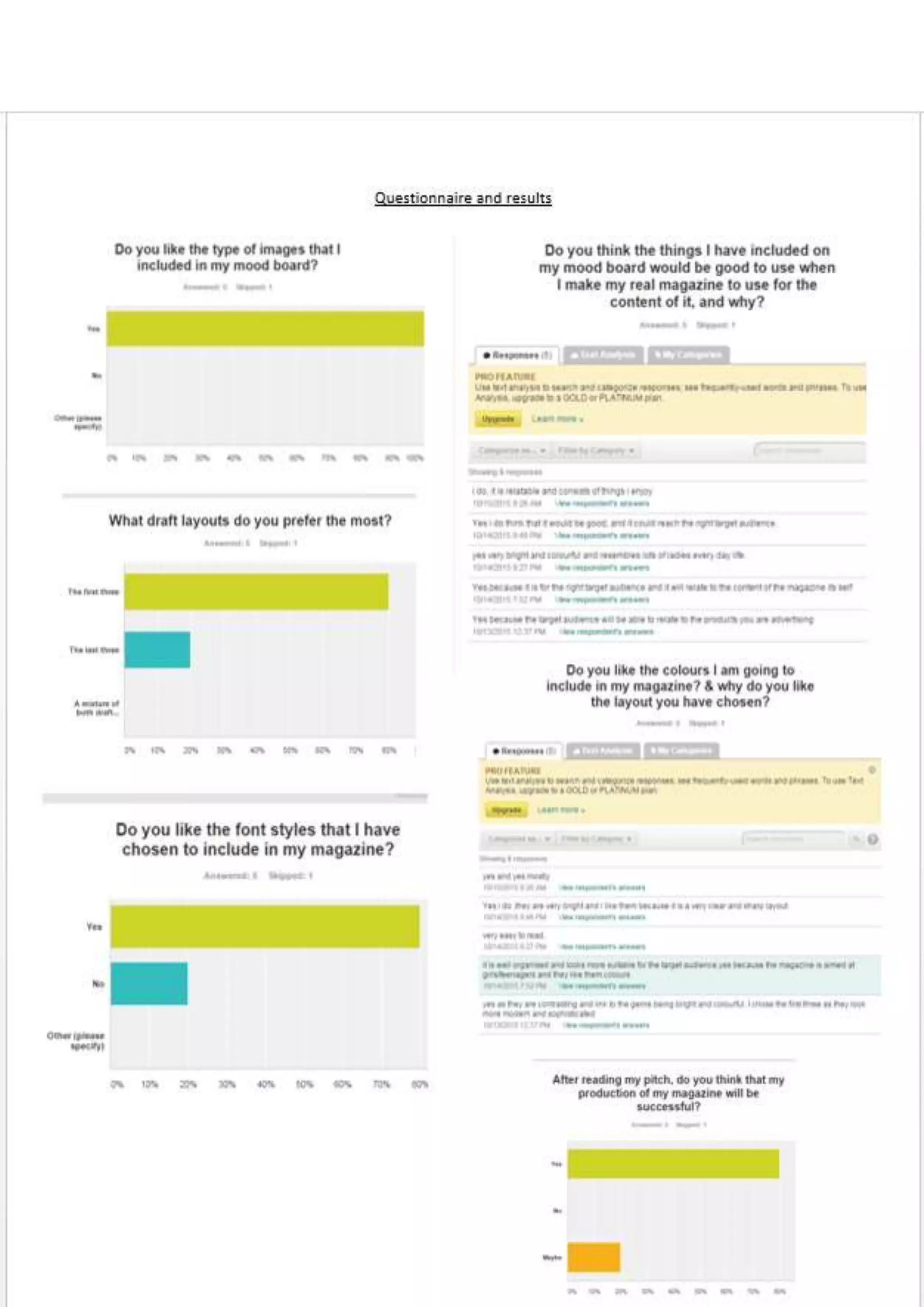 Questionnaire and Results | DOCX