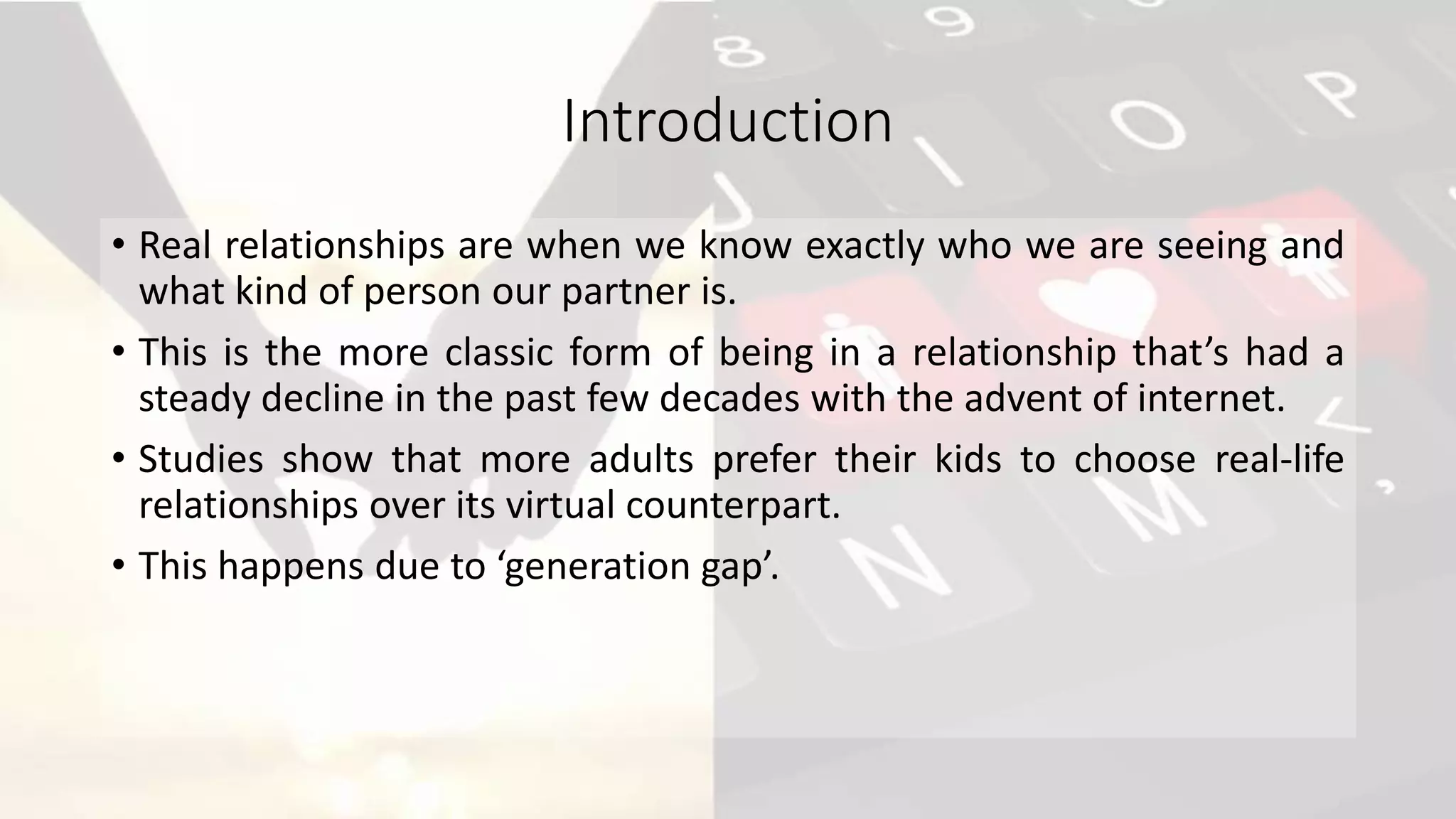 Real relationships vs virtual relationships | PPTX