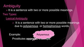 Semantics [Report in Language Study] | PPTX