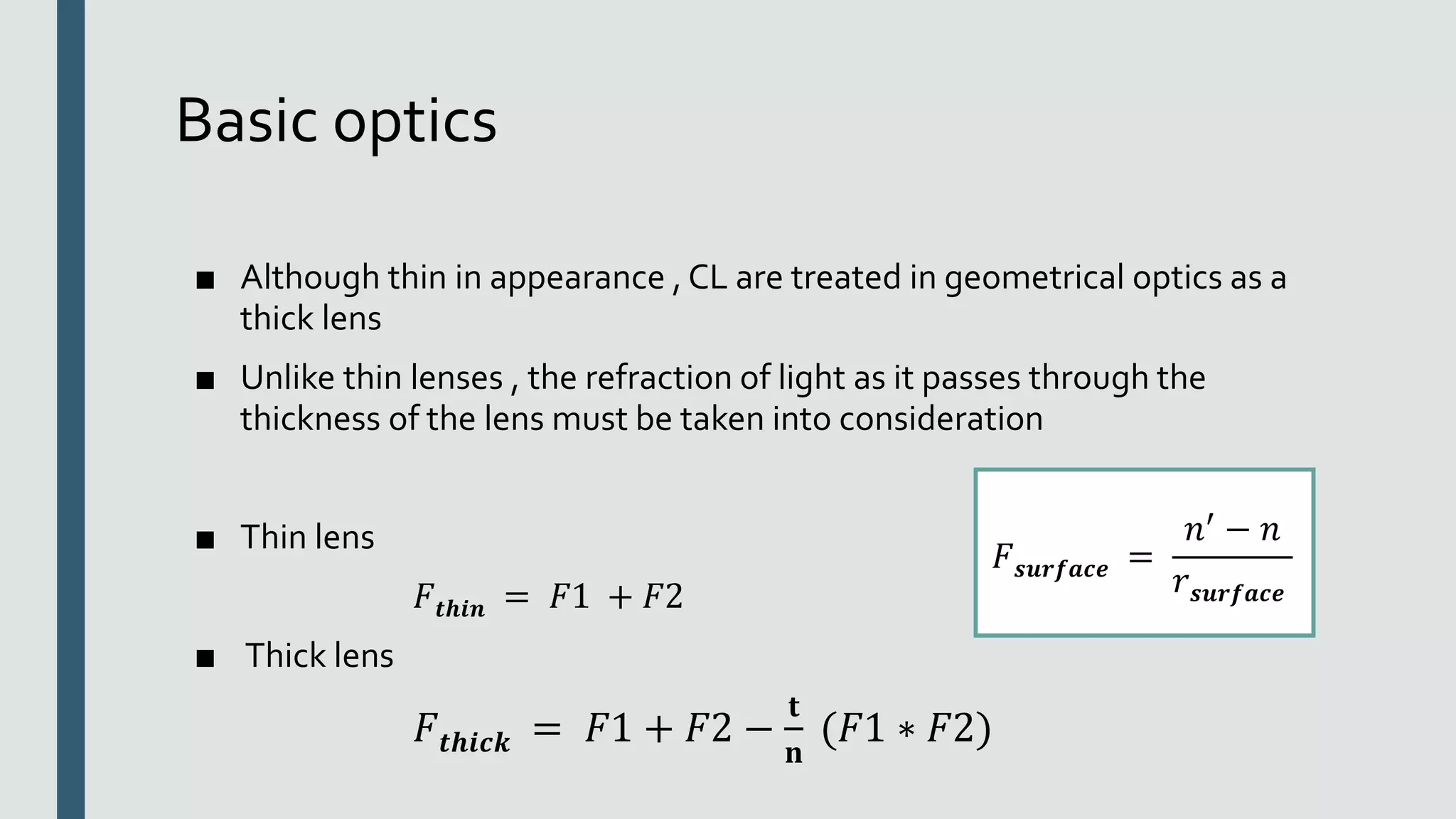 soft contact lens optics and soft contact lens materials | PPTX