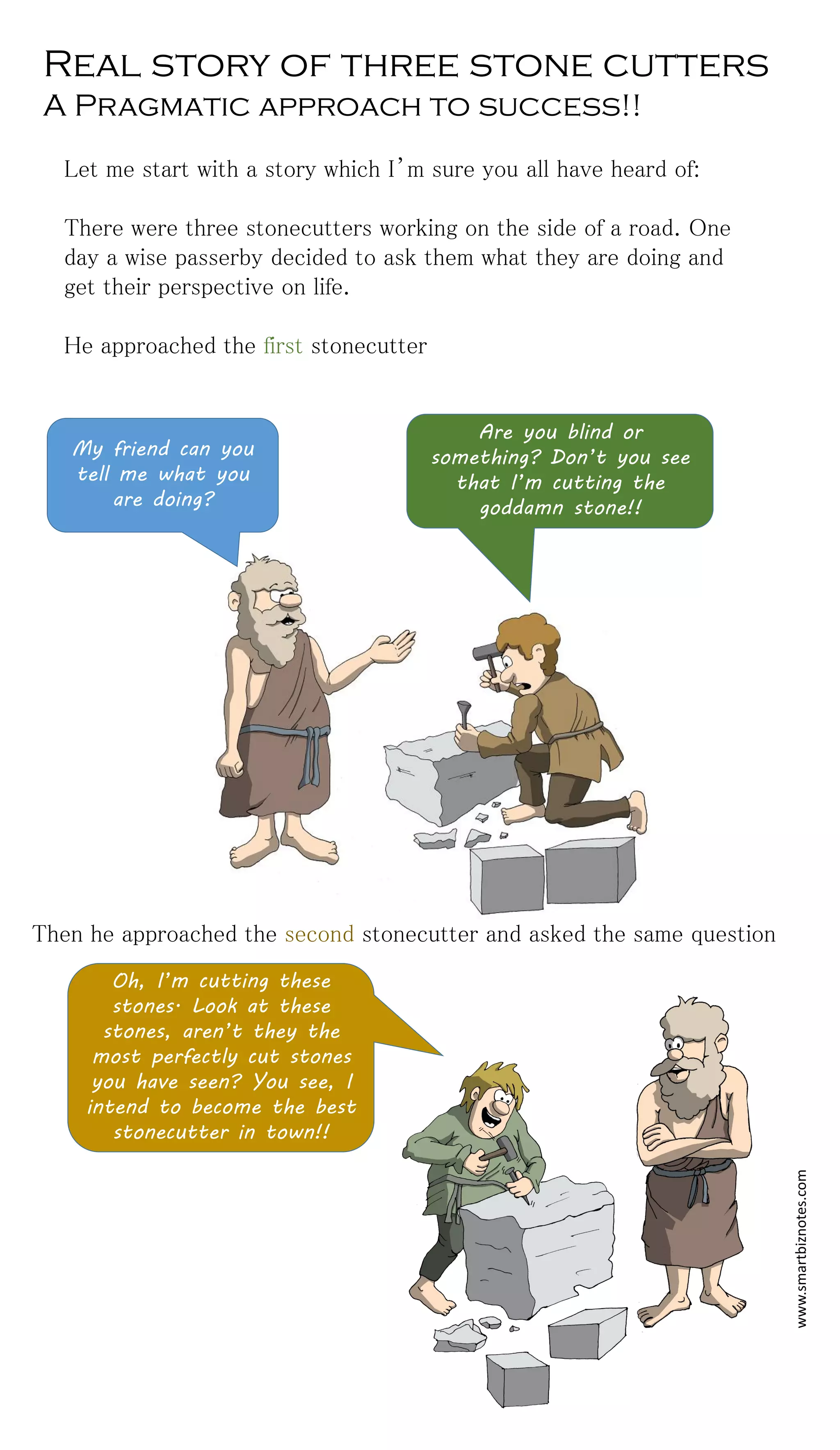 Real Story of Three Stone Cutters - A Pragmatic Approach to Success!! | PDF