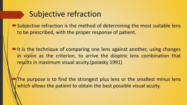 Real subjective refraction in astigmatism | PPTX