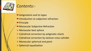 Real subjective refraction in astigmatism | PPTX