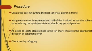 Real subjective refraction in astigmatism | PPTX