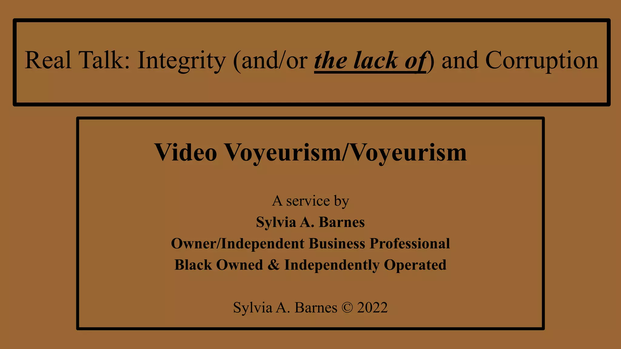 Real Talk Video Voyeurism Voyeurism.pptx