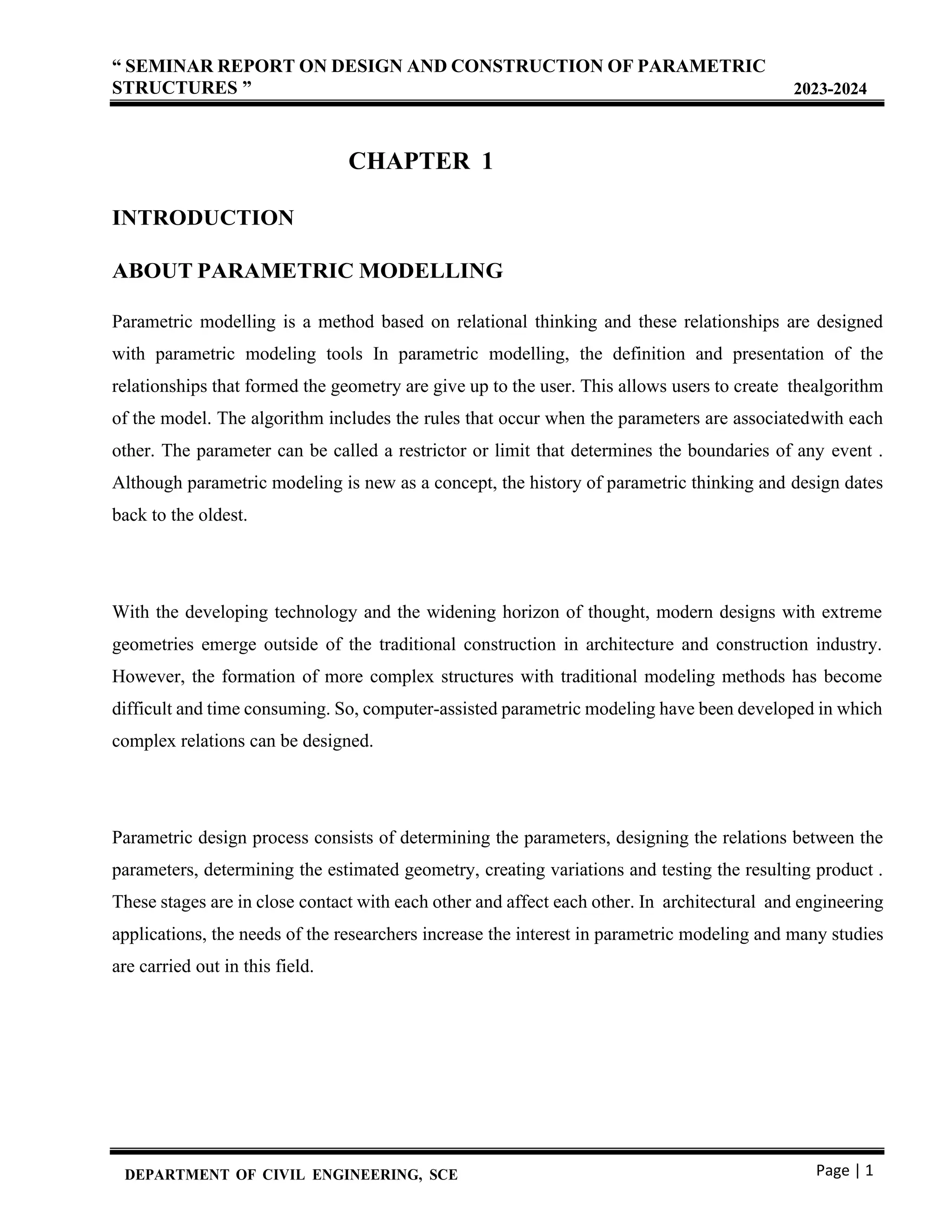 design and construction of parametric structures | PDF