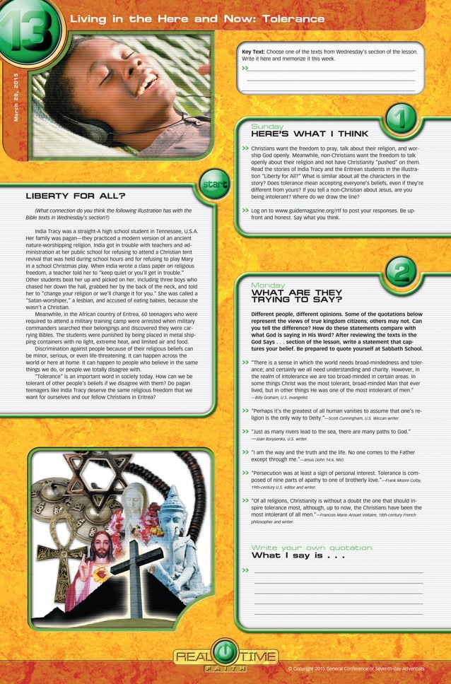 Lesson 13 | Real Time – faith | Sabbath School | PDF | Christianity ...