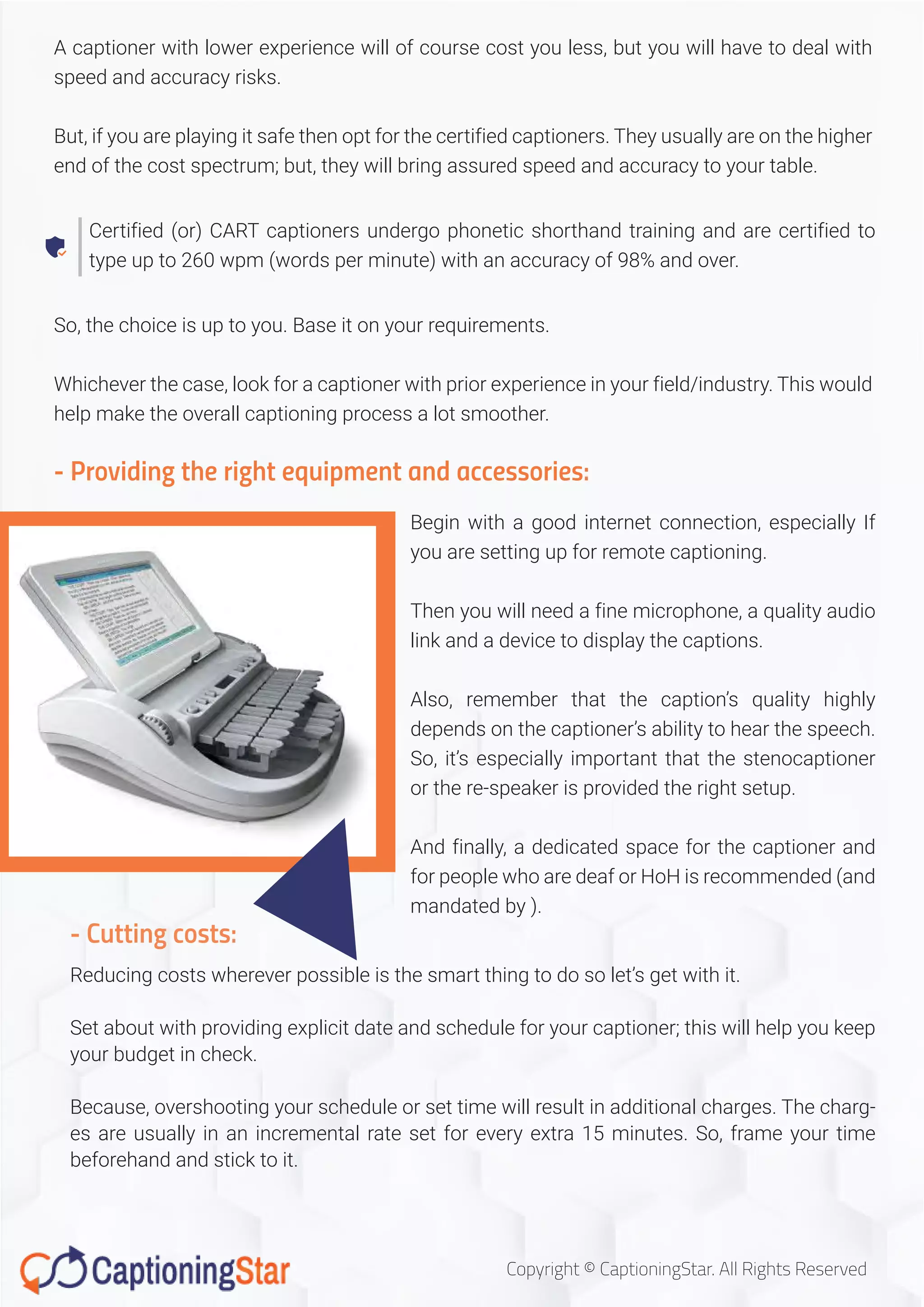 Realtime captioning checklist | PDF