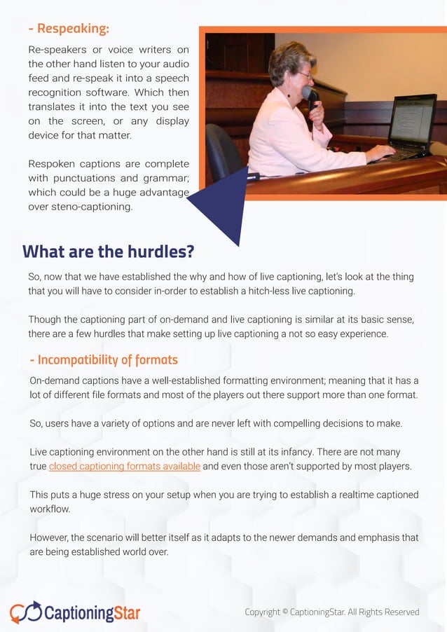 Realtime captioning checklist | PDF | Digital Audio | Computer Software and Applications