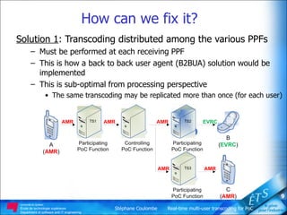 Real-time Multi-user Transcoding For Push To Talk Over Cellular | PPT