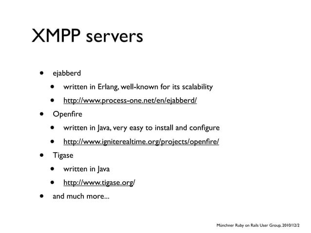 Real-time Web with Rails and XMPP | PPT