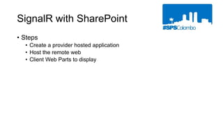 Real-time web applications using SharePoint, SignalR and Azure Service Bus | PPTX | Internet ...