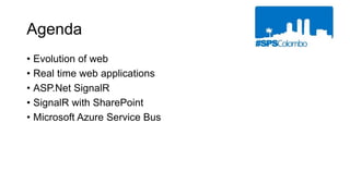 Real-time web applications using SharePoint, SignalR and Azure Service Bus | PPTX | Internet ...