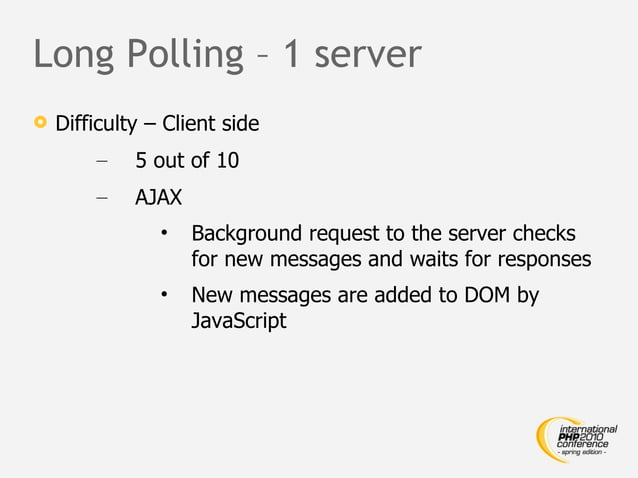 Realtime Communication Techniques with PHP | PPT