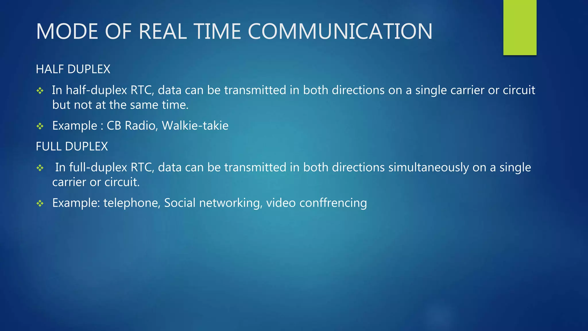 Real Time communication System | PPTX