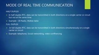 Real Time communication System | PPTX