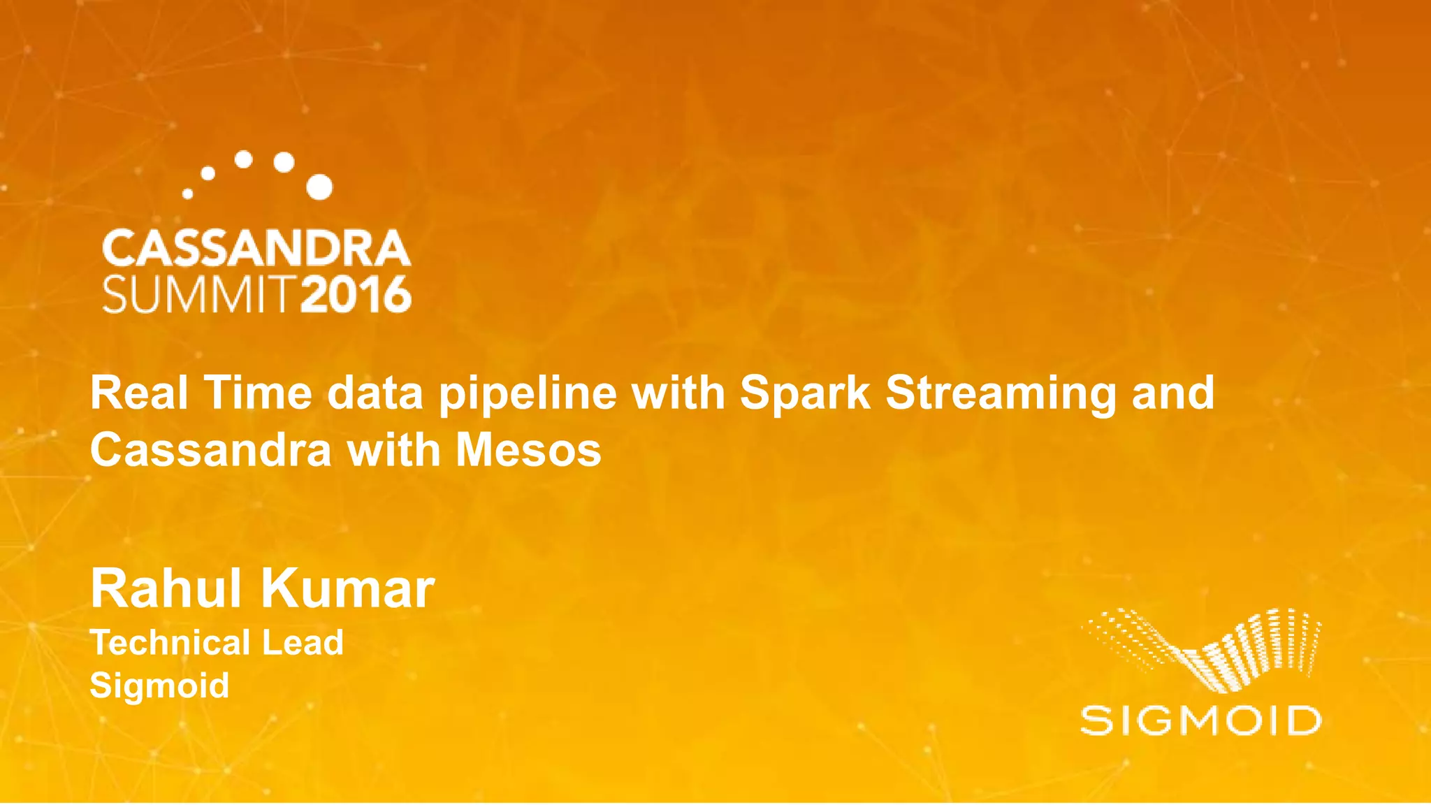Real Time Data Pipeline With Spark Streaming And Cassandra With Mesos Pptx Databases