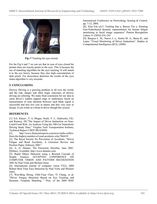 Real time detecting driver’s drowsiness using computer vision | PDF