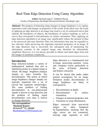 Real time Canny edge detection | PDF
