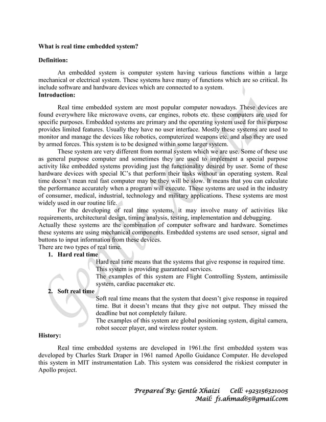 Realtime embedded systems | PDF