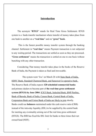 Real time gross settlement (rtgs) | DOC