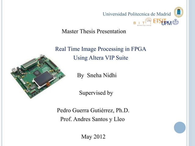 Real Time Image Processing In Fpga Pdf Computer Software And Applications Computing
