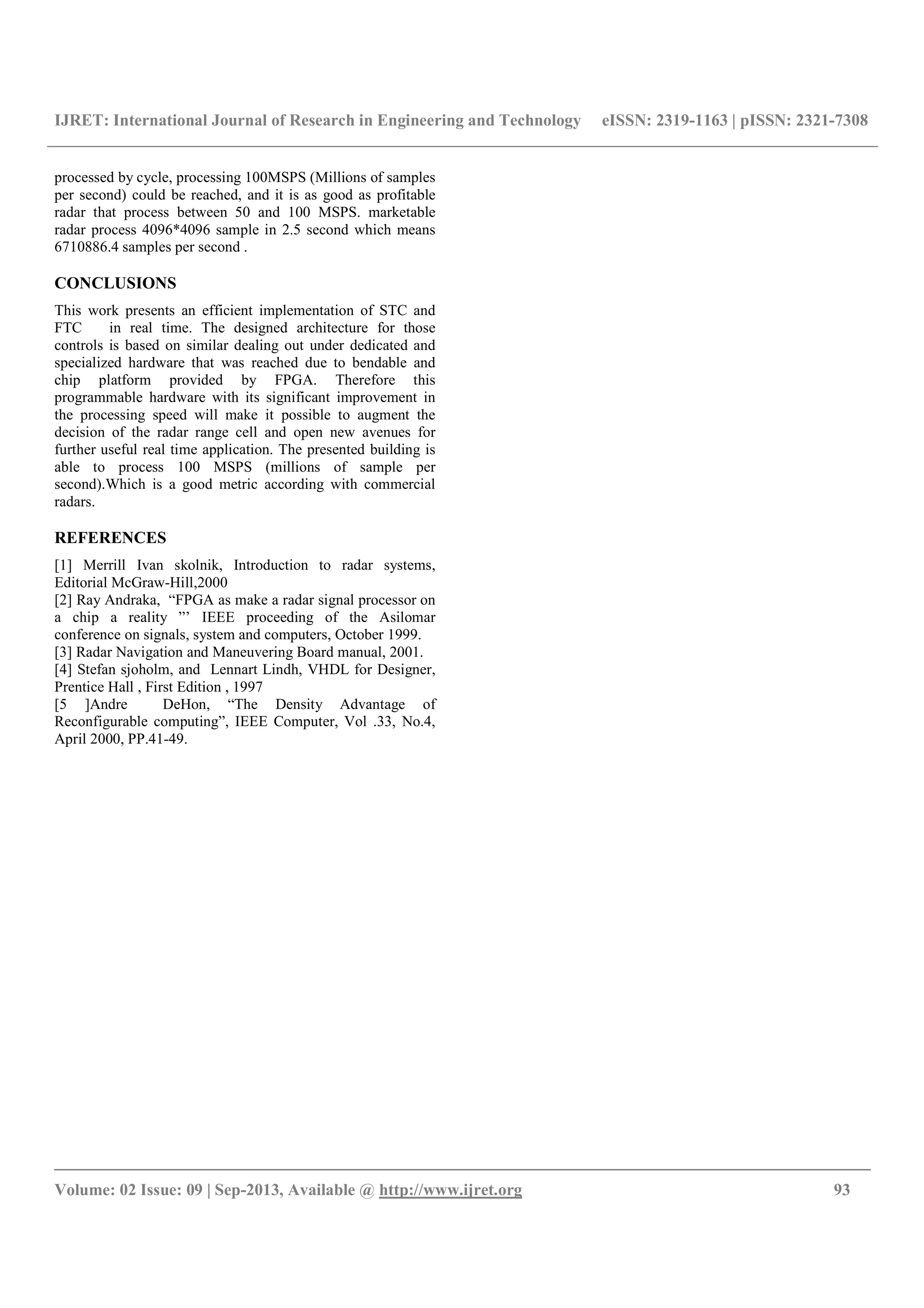 Real time implemantion of stc and ftc radar system | PDF