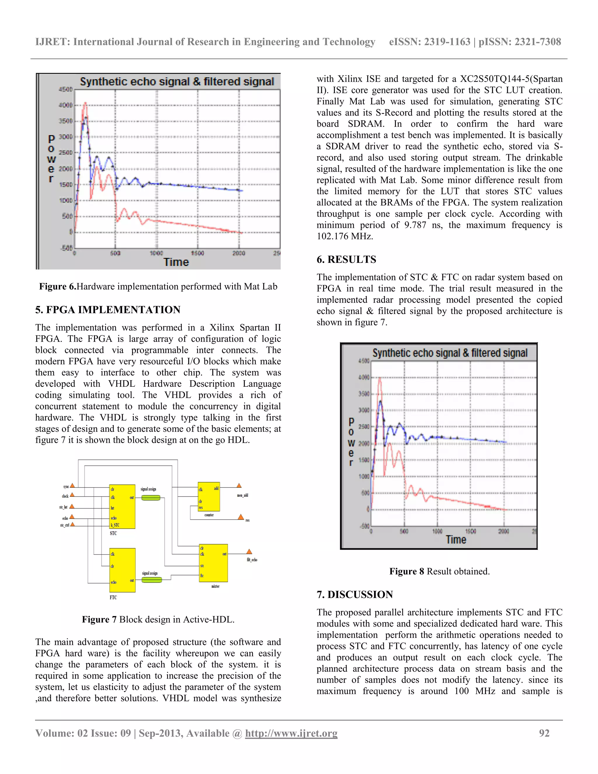 Real time implemantion of stc and ftc radar system based on fpga | PDF