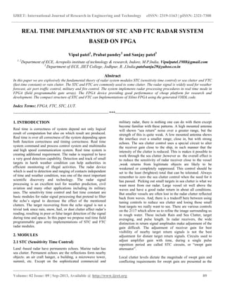 Real time implemantion of stc and ftc radar system based on fpga | PDF