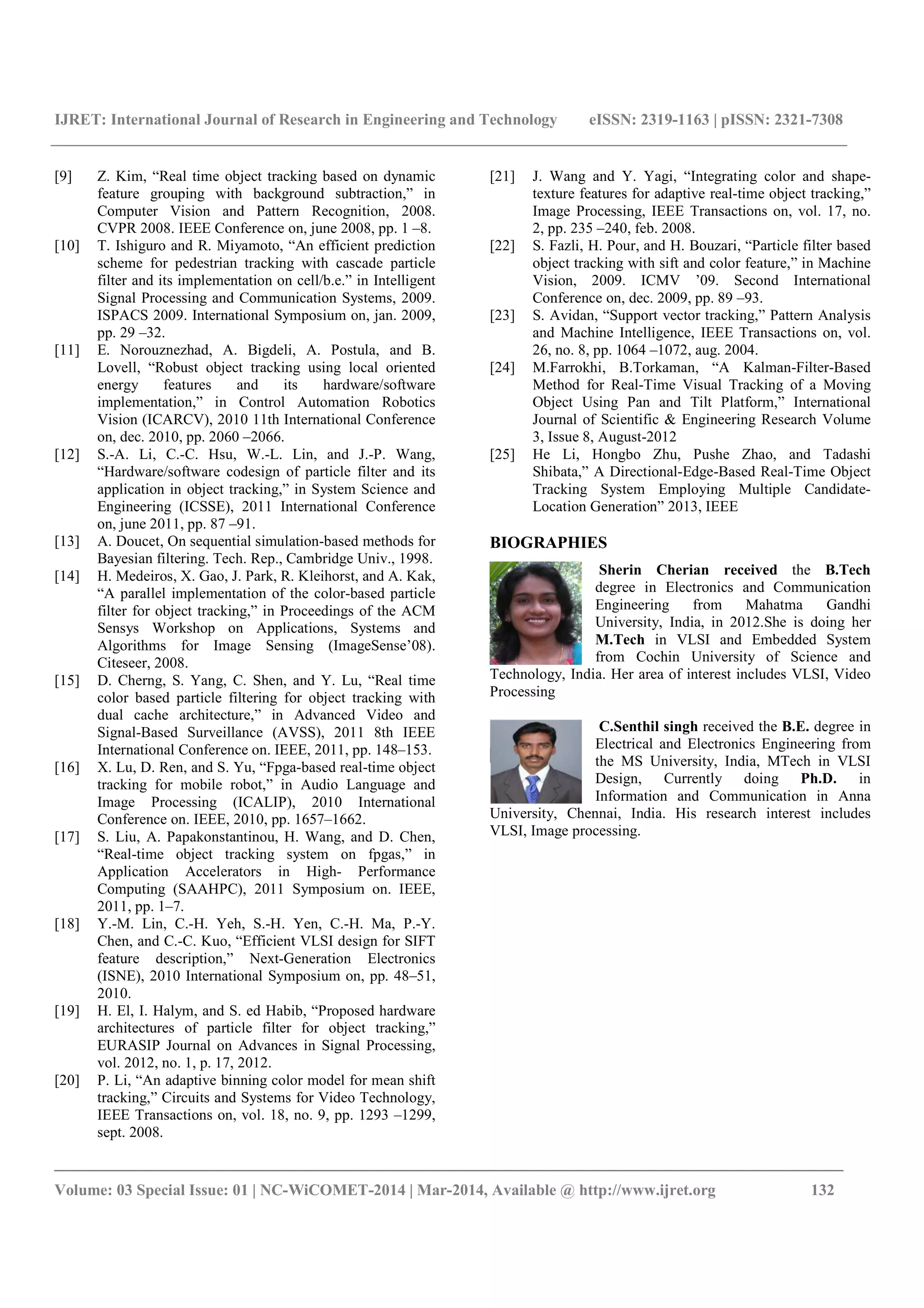 Real time implementation of object tracking through | PDF