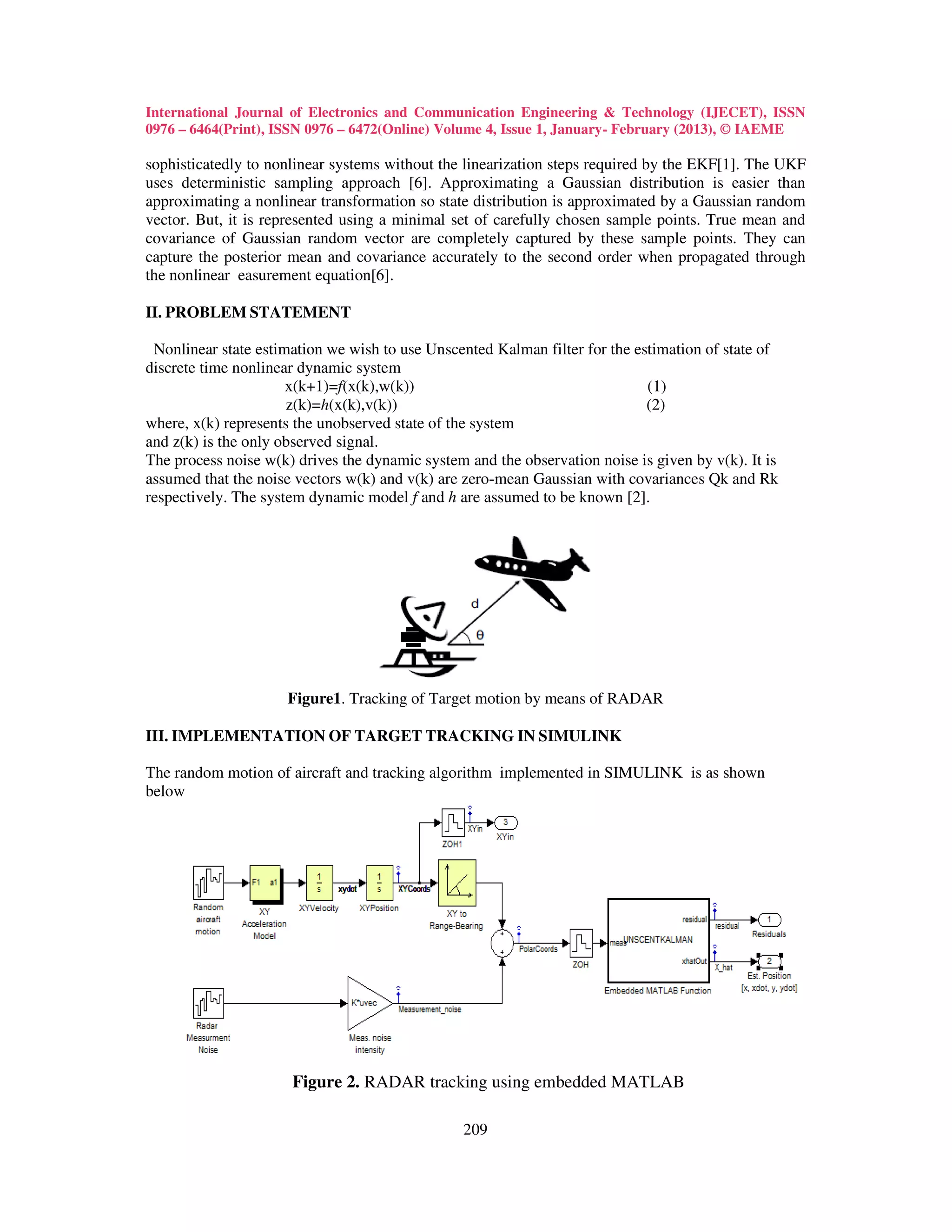 Real Time Implementation Of Unscented Kalman Filter For Target Tracking