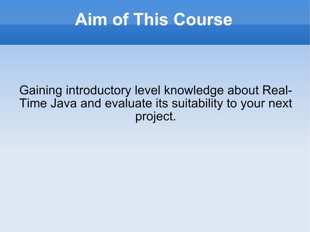Introduction to Real Time Java | PPT
