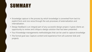 Real time knowledge capture and feedback in design | PPT