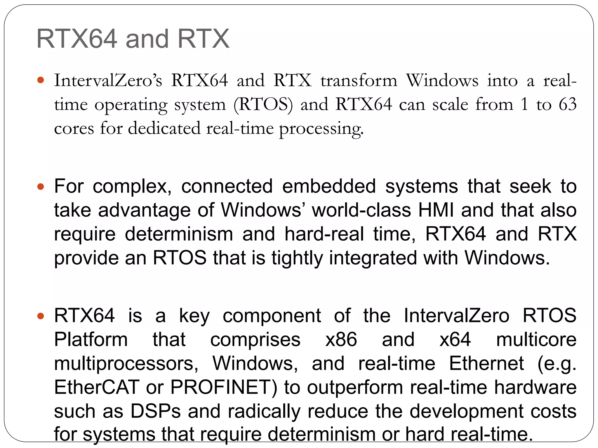 RTX64 and RTX: Real-Time Operating System | PPTX