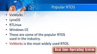 Real time operating system | PDF | Operating Systems | Computer Software and Applications